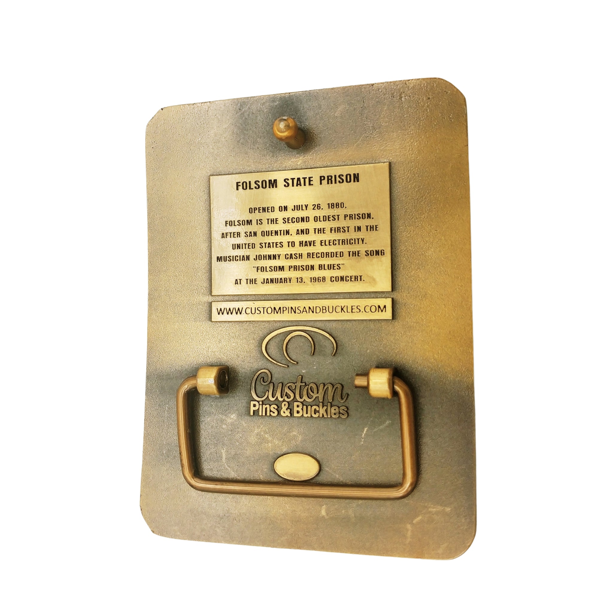 FOLSOM STATE PRISON Belt Buckle Rectangle – Custom Pins & Buckles