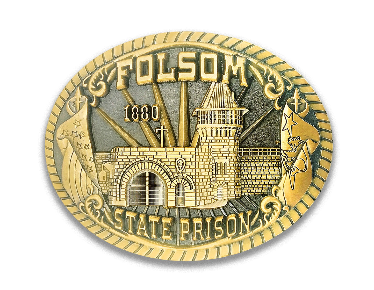 FOLSOM STATE PRISON Belt Buckle Oval – Custom Pins & Buckles