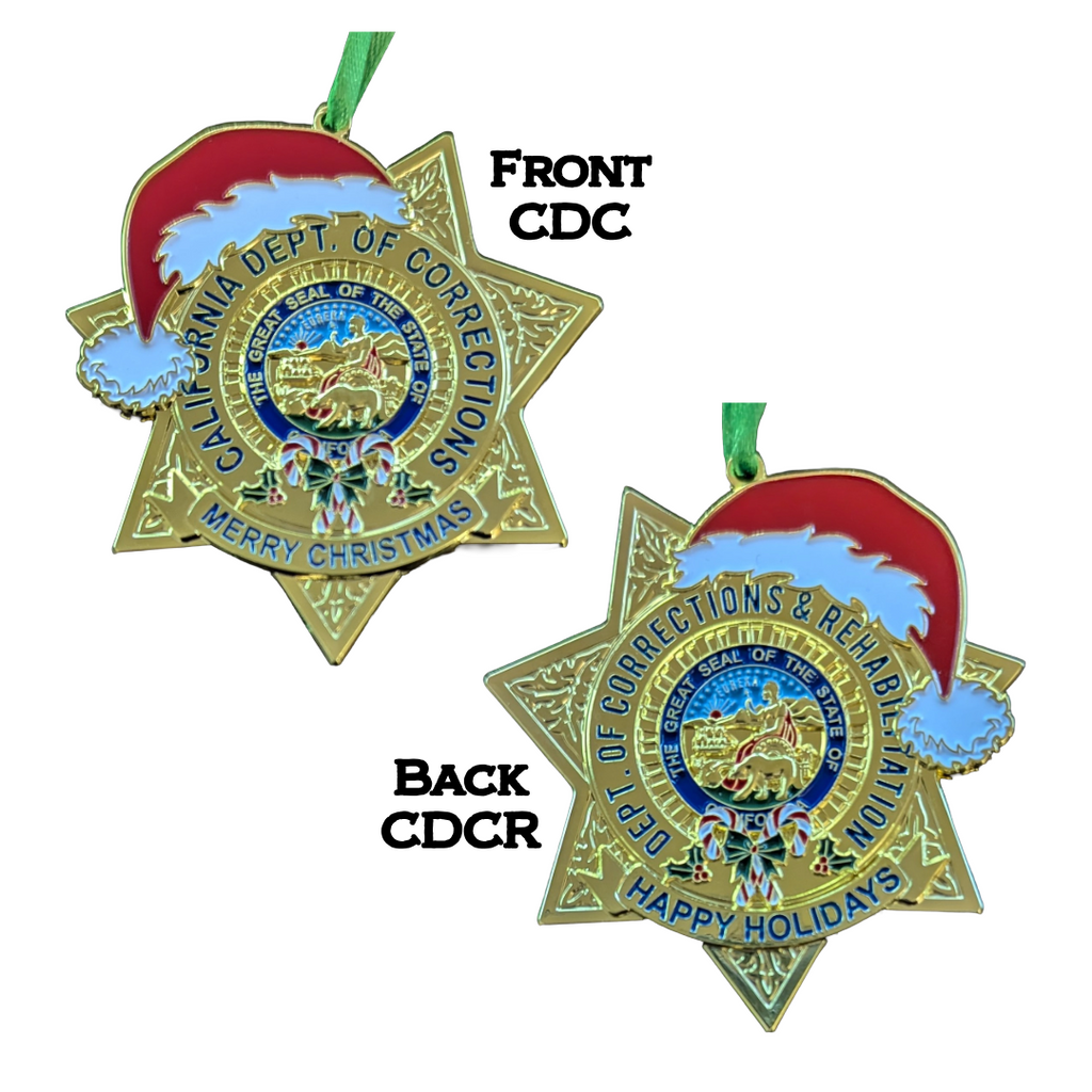 New 2025 CDCR/CDC Santa Hat Badge Ornament – Custom Pins & Buckles