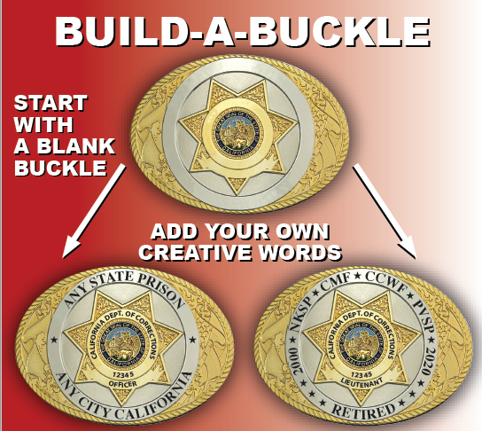 CUSTOM ORDER BUILD-A-BUCKLE Black or Blue Lettering – Custom Pins & Buckles