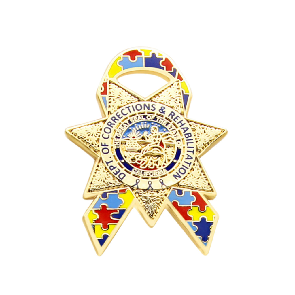 CDCR BADGE Autism Awareness Ribbon Lapel Pin – Custom Pins & Buckles