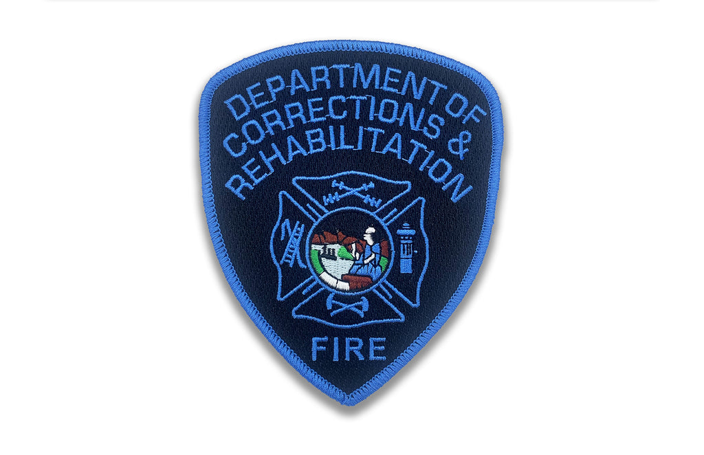 CDCR FIRE SHIELD Blue Ribbon Arm Patch – Custom Pins & Buckles